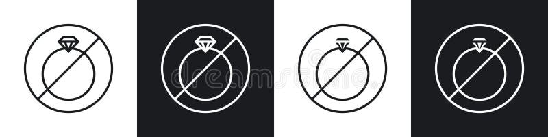 No jewelry sign stock vector. Illustration of wedding - 341313409