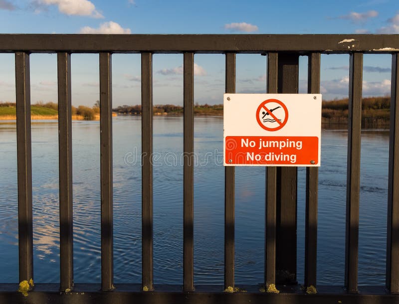 No Jumping No Diving Danger Hazard Warning Sign Stock Photo - Image of ...