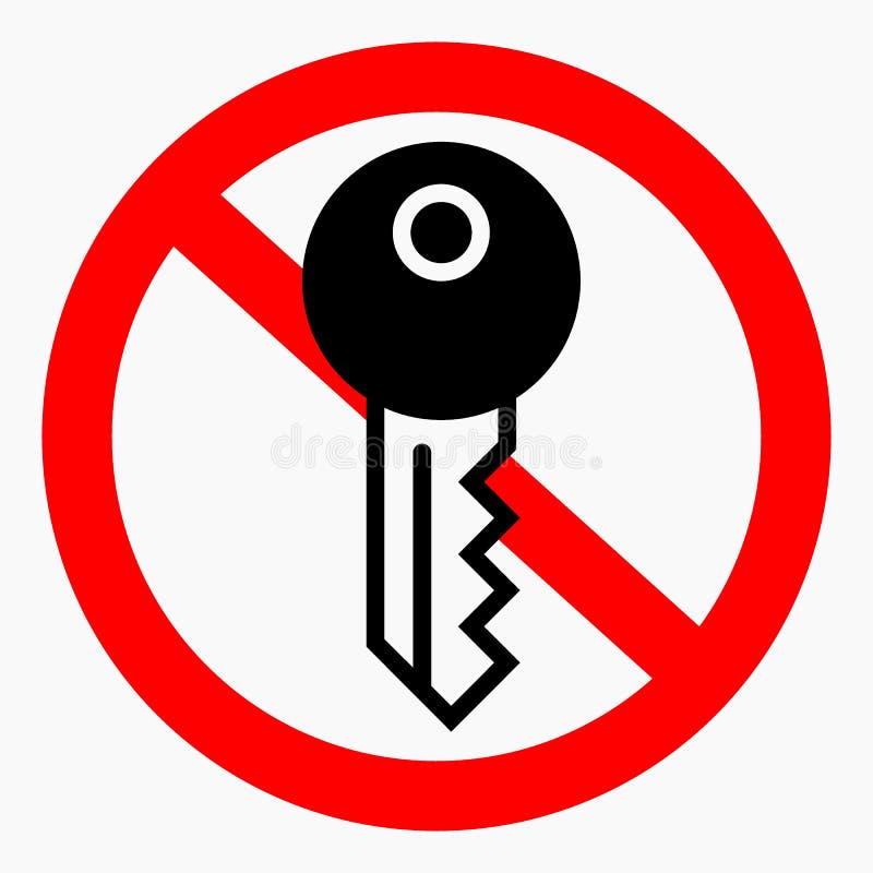 No key. Key ban stock vector. Illustration of switch - 260395561