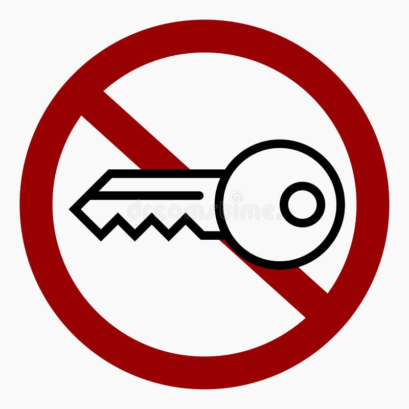No key. Key ban stock vector. Illustration of unlock - 260395719