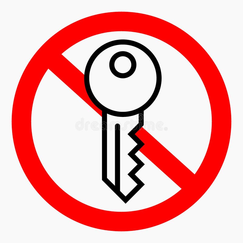 No key. Key ban stock vector. Illustration of hole, pictogram - 260395720
