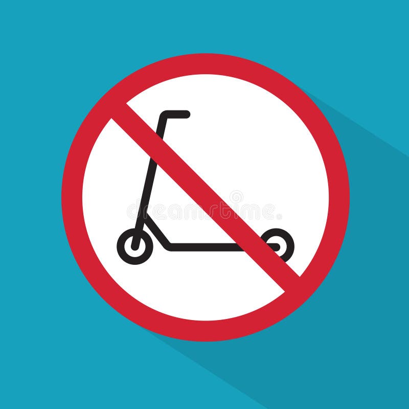 No Kick Scooter Allowed Icon Stock Vector - Illustration of speed ...