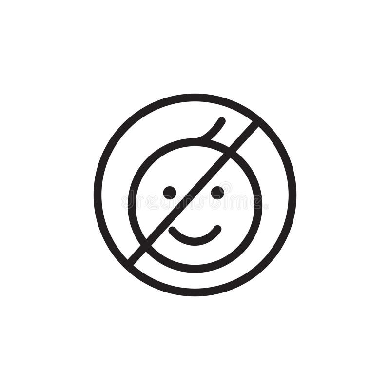 No Kid Allowed Icon Outline Vector for Web Ui Stock Vector ...