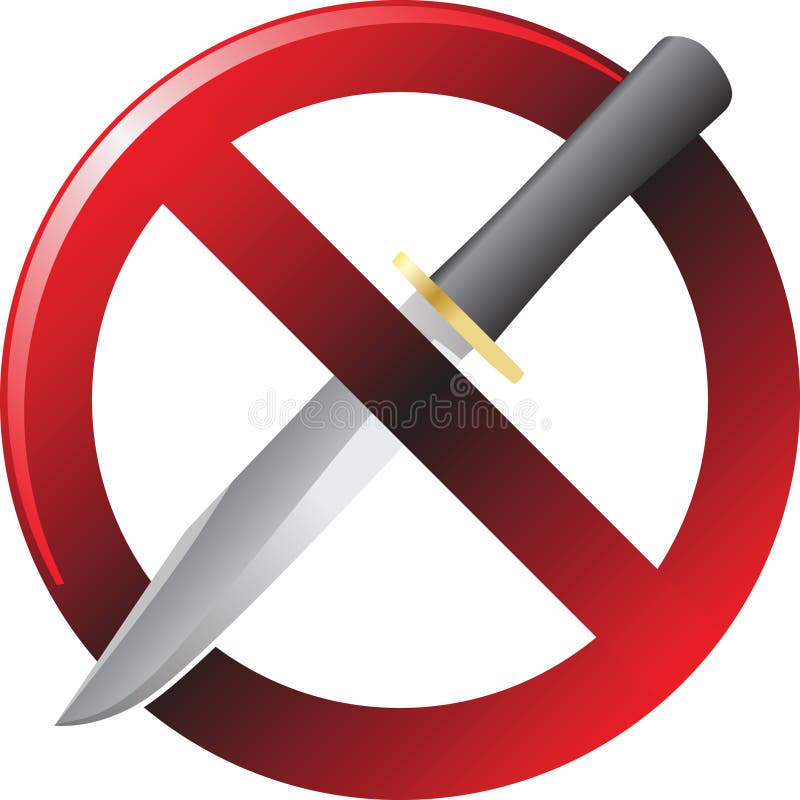 No Knife Sign Color Illustration Royalty Free Stock Photo - Image: 35580125