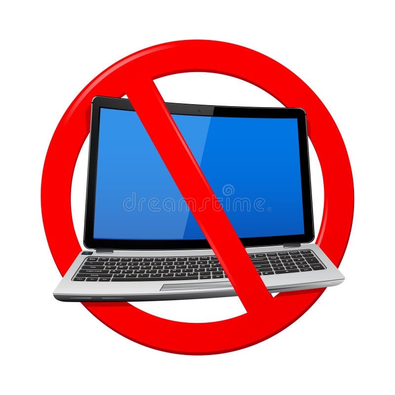 No Laptop Area stock vector. Illustration of prohibition - 54533321