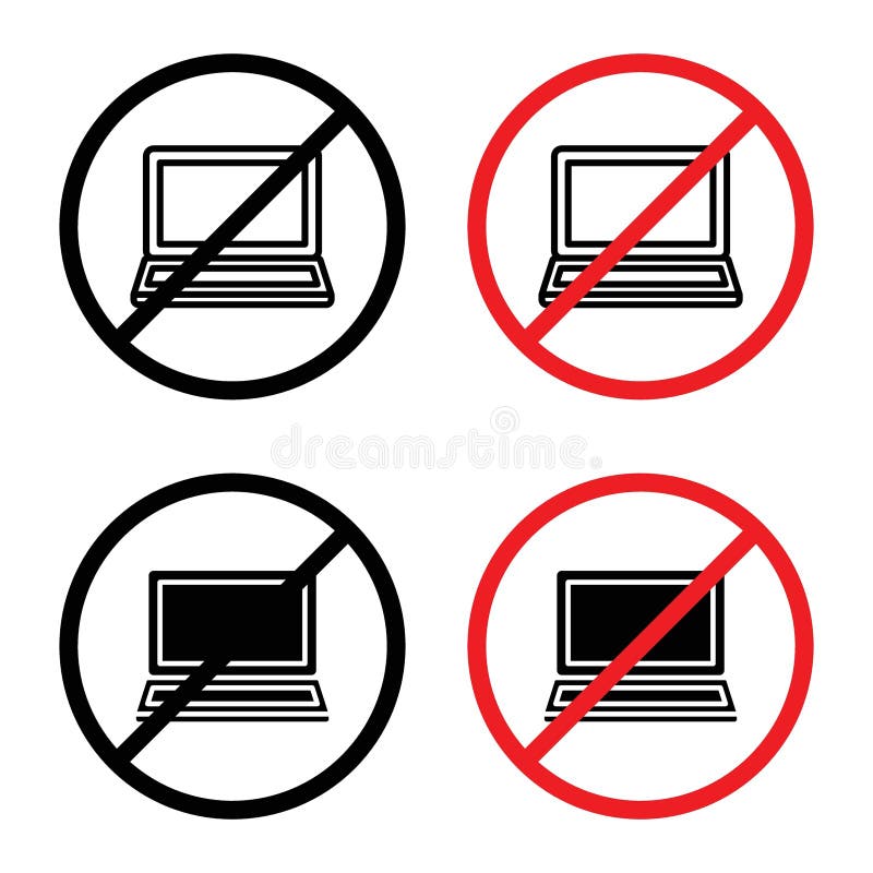 No Laptop Sign Stock Illustrations – 2,031 No Laptop Sign Stock ...