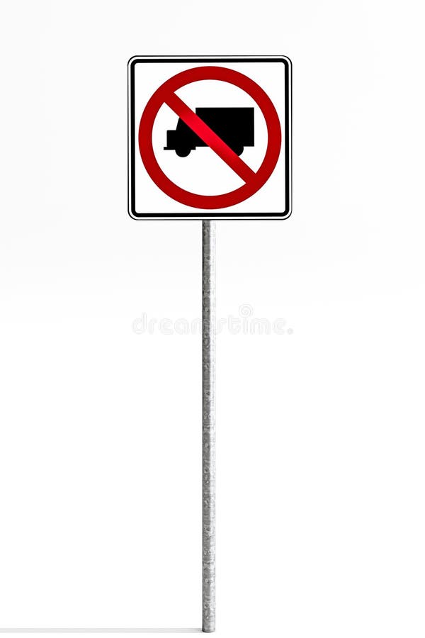 No Large Trucks Sign Isolated on White Background Stock Illustration ...