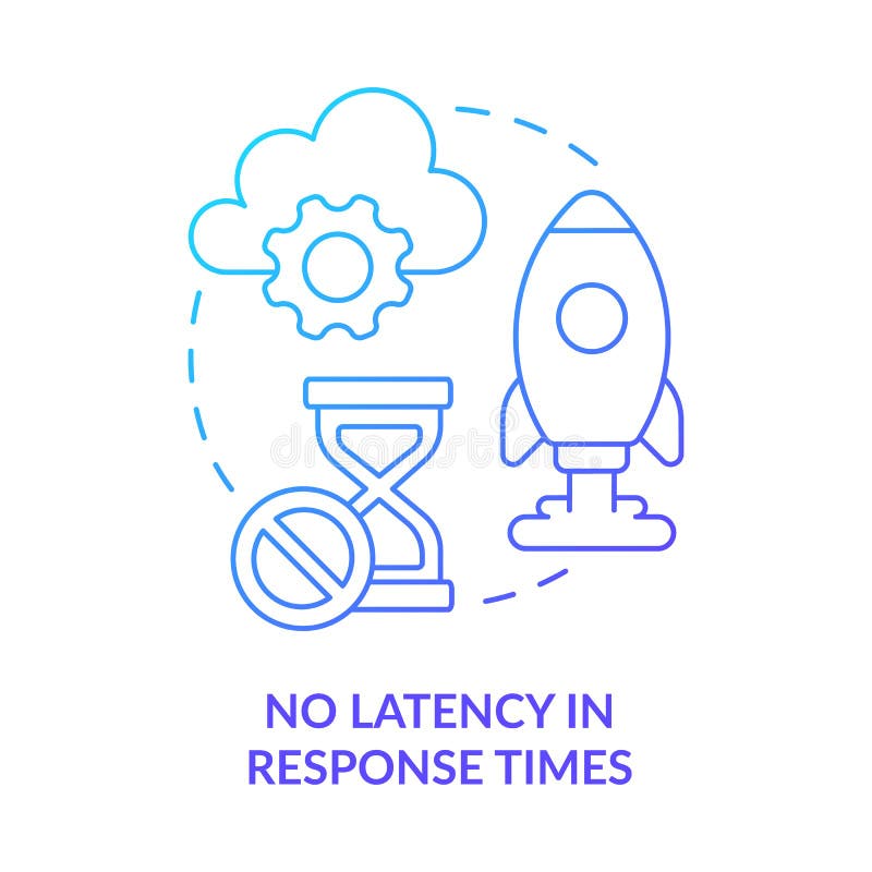 No Latency in Response Times Blue Gradient Concept Icon Stock Vector ...