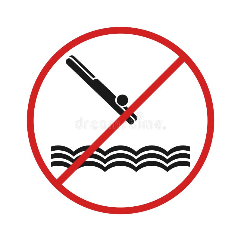 No Launch Swimmer To the Water Sign Stock Vector - Illustration of pool ...