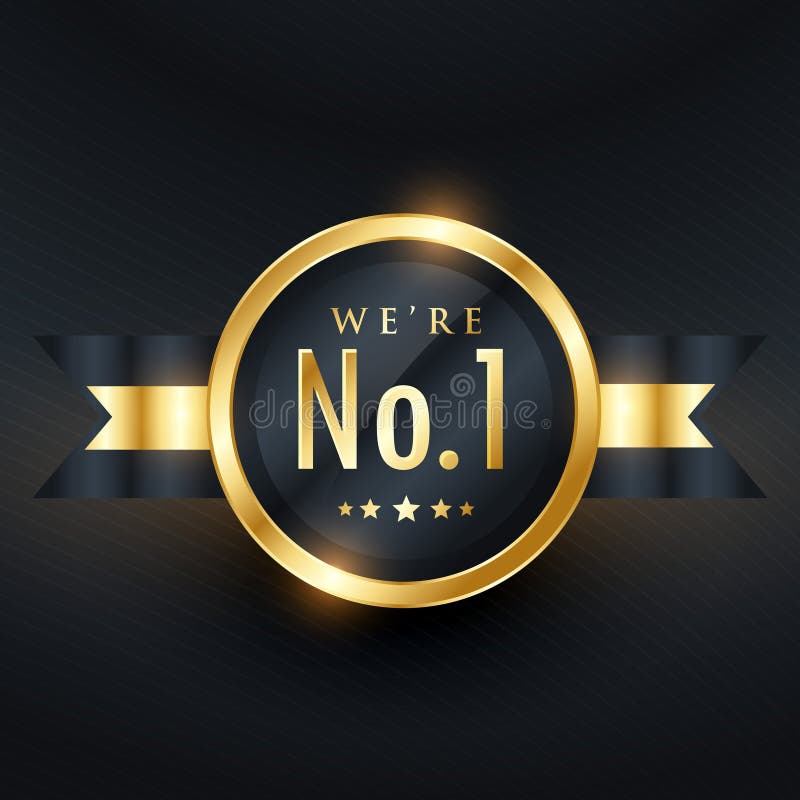 No. 1 Leadership Business Golden Label Design Stock Vector ...