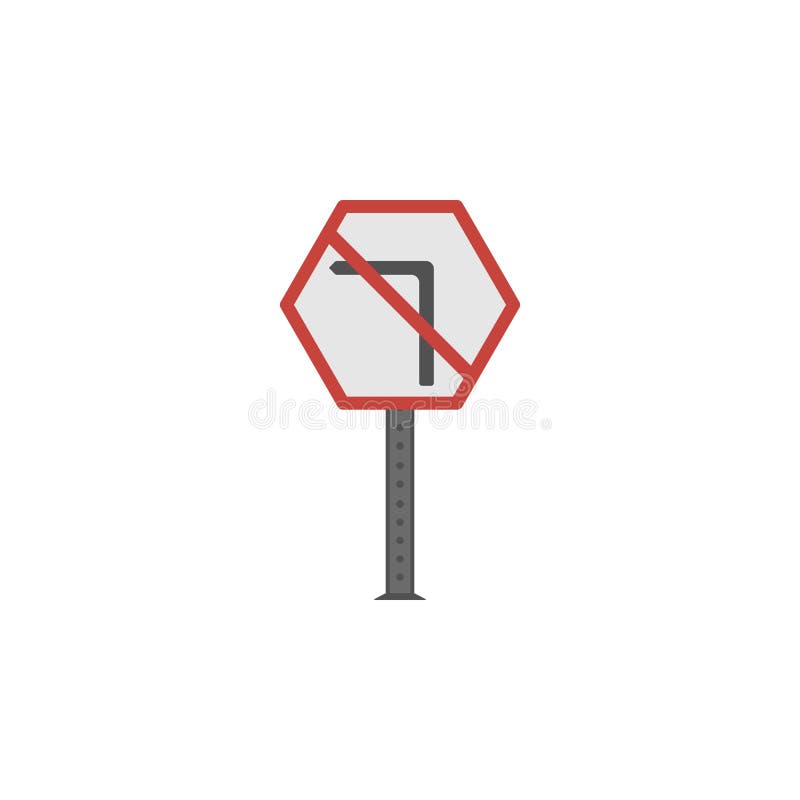 No Left Colored Icon. Element of Road Signs and Junctions Icon for ...