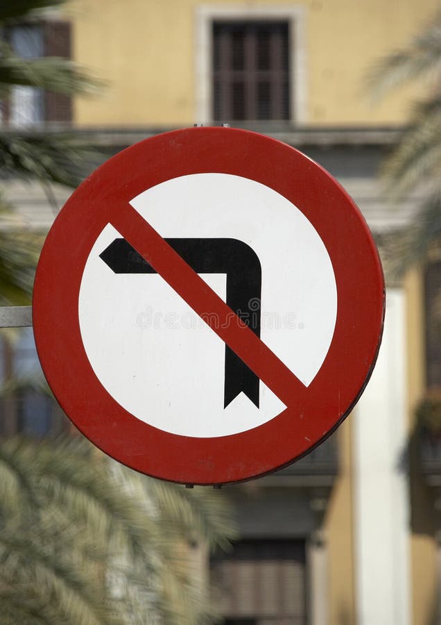No Left Turn Construction Signs Stock Image - Image of left, turn: 5268079