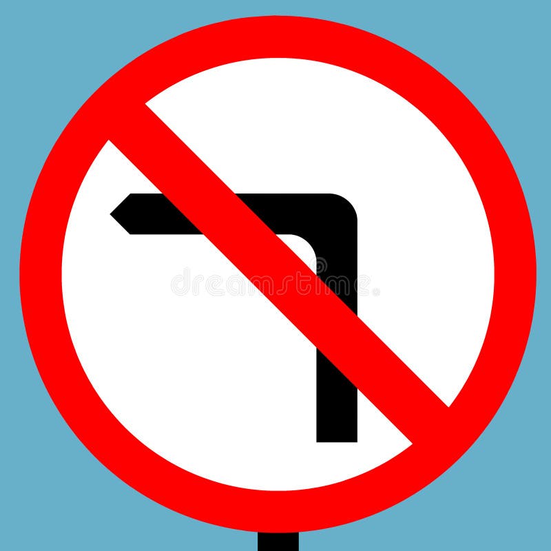 No Left Turn Sign Stock Illustrations – 756 No Left Turn Sign Stock ...