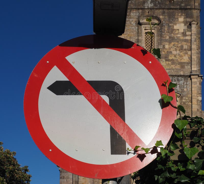 No left turn sign stock photo. Image of transit, road - 165480692