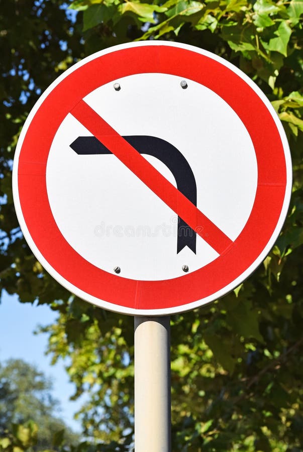 No left turn traffic sign stock photo. Image of lane - 59388654