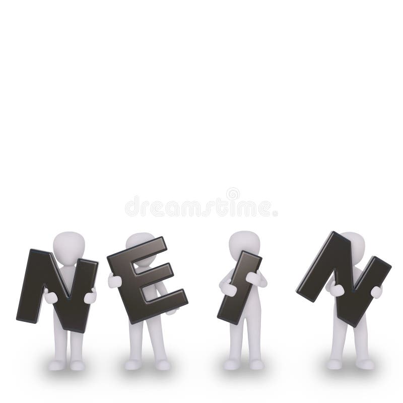 NO letters in German black stock illustration. Illustration of nope ...