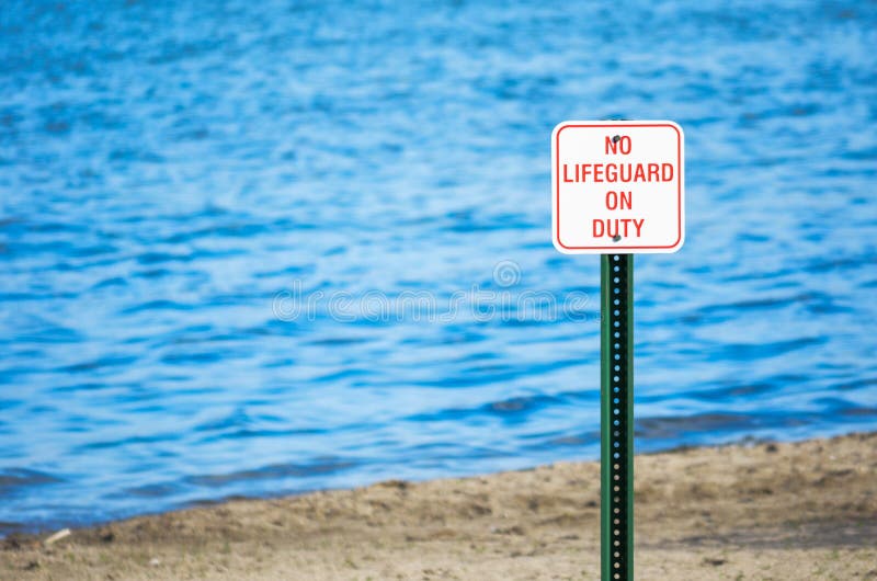 No Lifeguard on Duty stock photo. Image of swimming, beach - 54001486