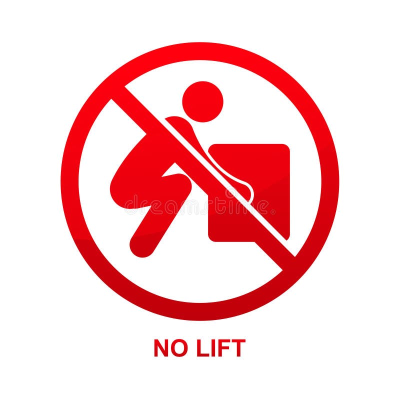 No Lift Sign Isolated on White Background Stock Vector - Illustration ...
