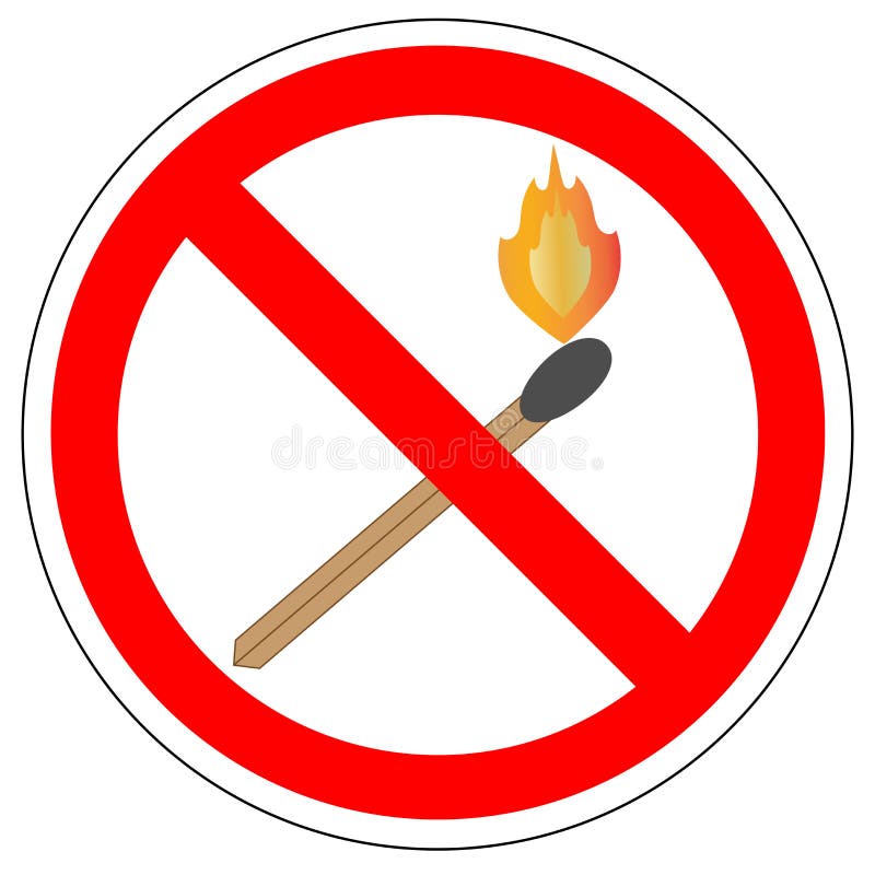 No Light Match, Prohibition Sign, Vector. Stock Vector - Illustration ...