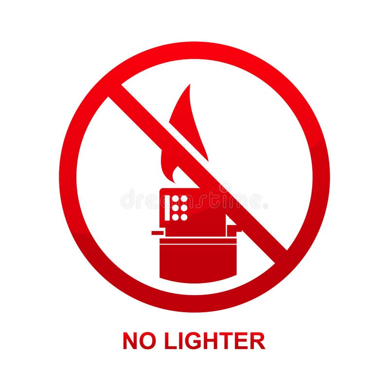 Caution No Lighter Symbol Sign, Vector Illustration, Isolate on White ...