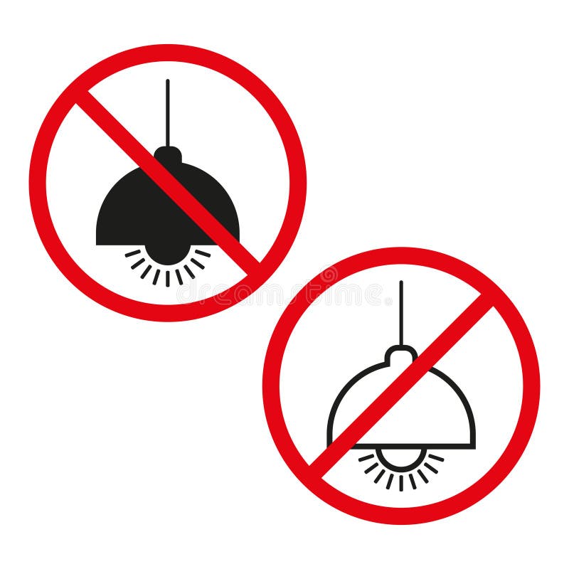 No Lighting Allowed Symbol. Vector Prohibition Icon. Red and Black Sign ...