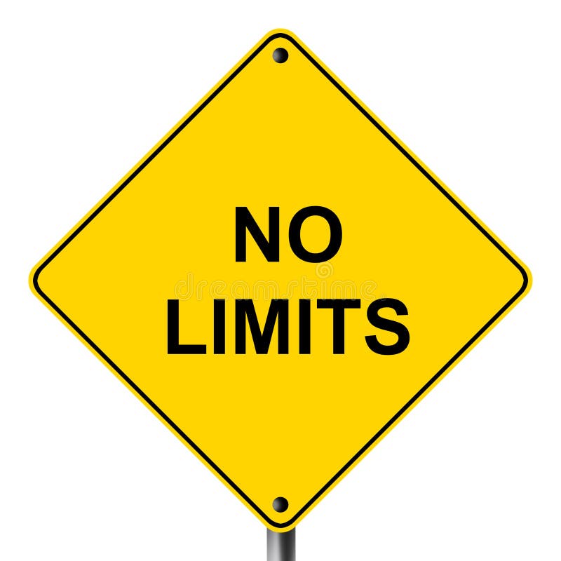 No Limits Caution Hazard Symbol on Yellow Road Sign Stock Illustration ...