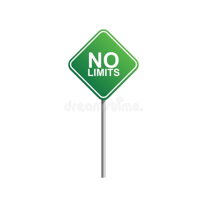 No Limits Road Sign with Blue Sky and Cloud Backgound Stock Image ...