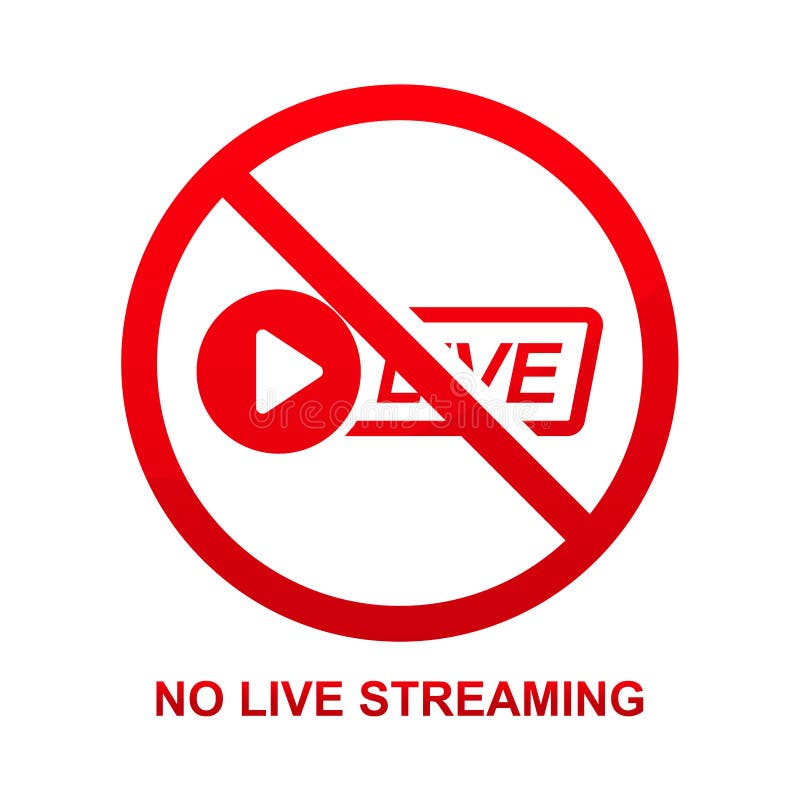 No Live Streaming Sign Isolated on White Background. Stock Vector ...