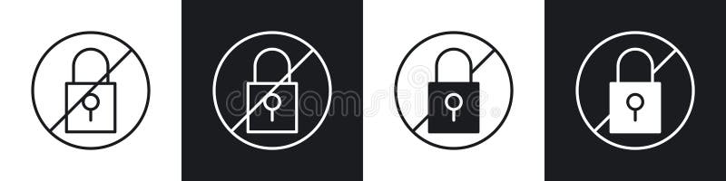 No lock sign stock illustration. Illustration of isolated - 341313424