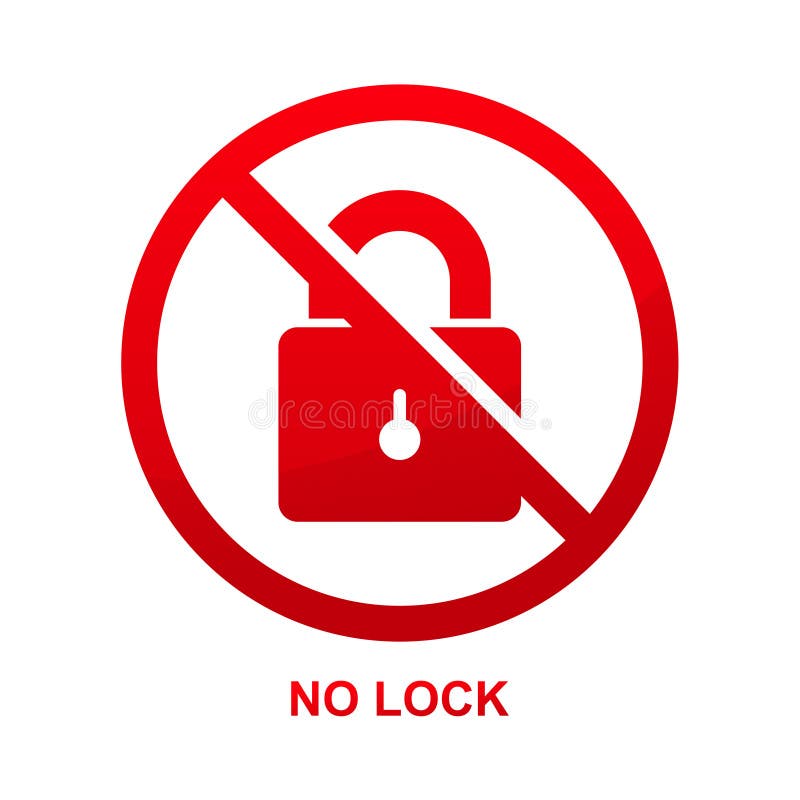 Secure Lock And Danger Isolated On White Background Stock Illustration ...