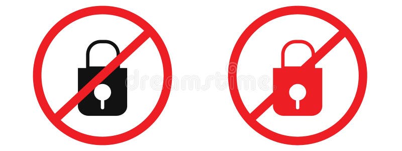 Security Notice Indicating No Personal Locks Allowed in this Area Stock ...