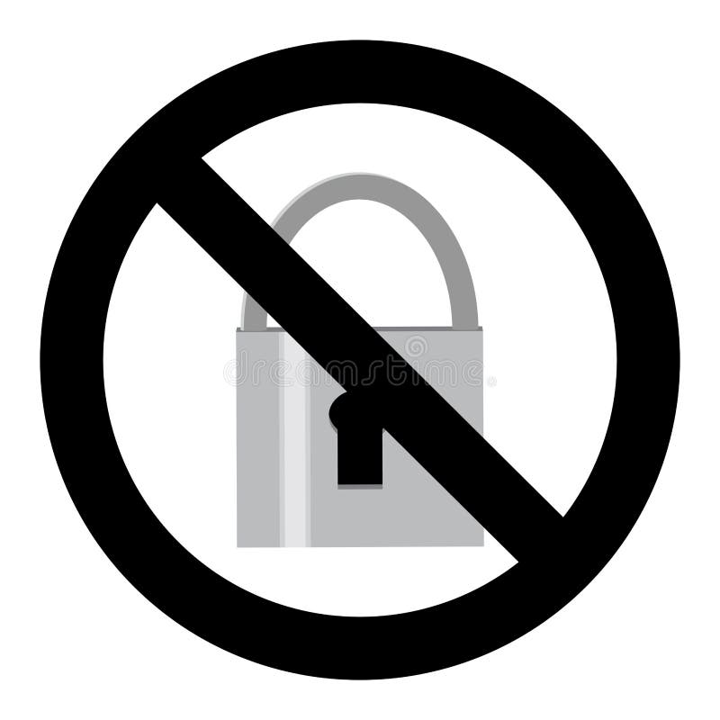 No lock symbol stock vector. Illustration of isolated - 104134760