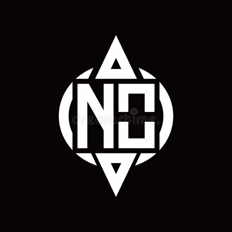 NO Logo with Circle Rounded Combine Triangle Top and Bottom Side Design ...