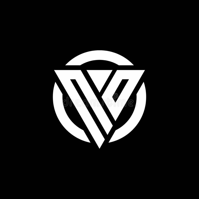 NO Logo with Triangle Shape and Circle Rounded Design Template Stock ...