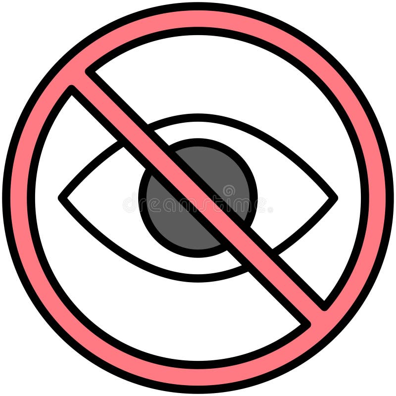 No Looking Icon, Prohibition Sign Vector Illustration Stock Vector ...