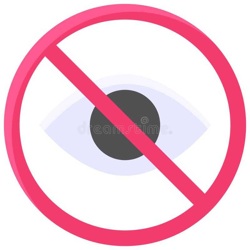 No Looking Icon, Prohibition Sign Vector Illustration Stock Vector ...