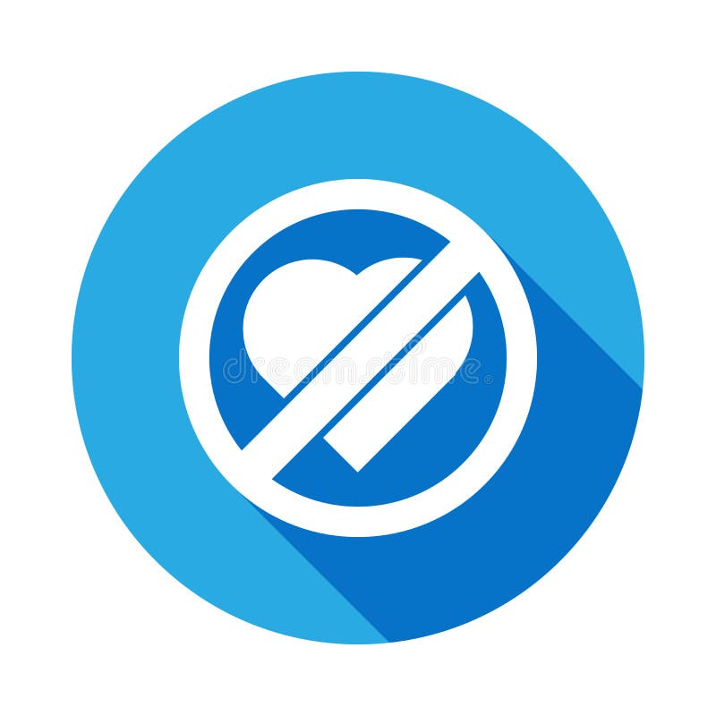 PROHIBITED and NO Love with Black Heart and Red Circle with Slash ...