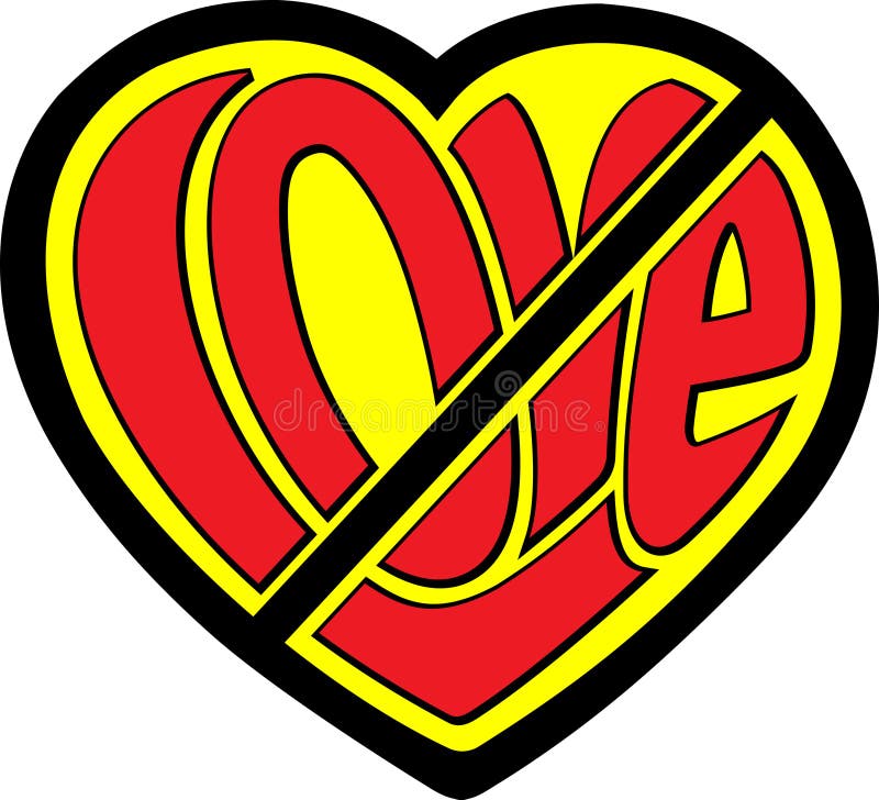 No Love Allowed Letter Sign. Vector and Illustration. Stock Vector ...