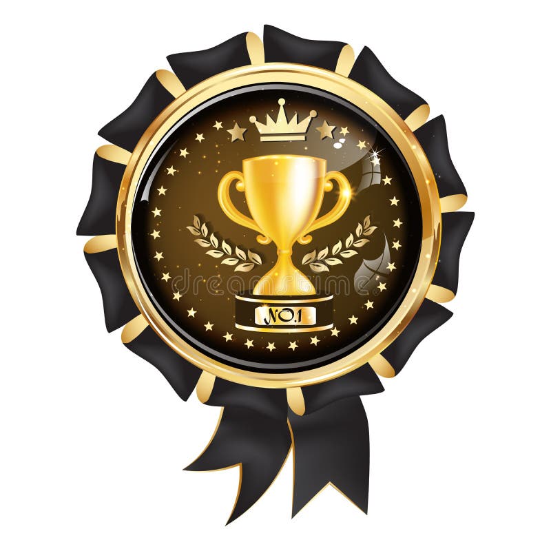 Number 1 Winner Ribbon Award Badge, Gold Medal Stock Vector ... Number 1 Winner Ribbon Award Badge, Gold Medal Stock Vector ...