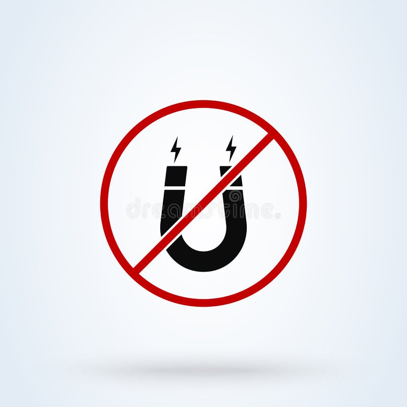 No magnet allowed sign. stock illustration. Illustration of attractive ...