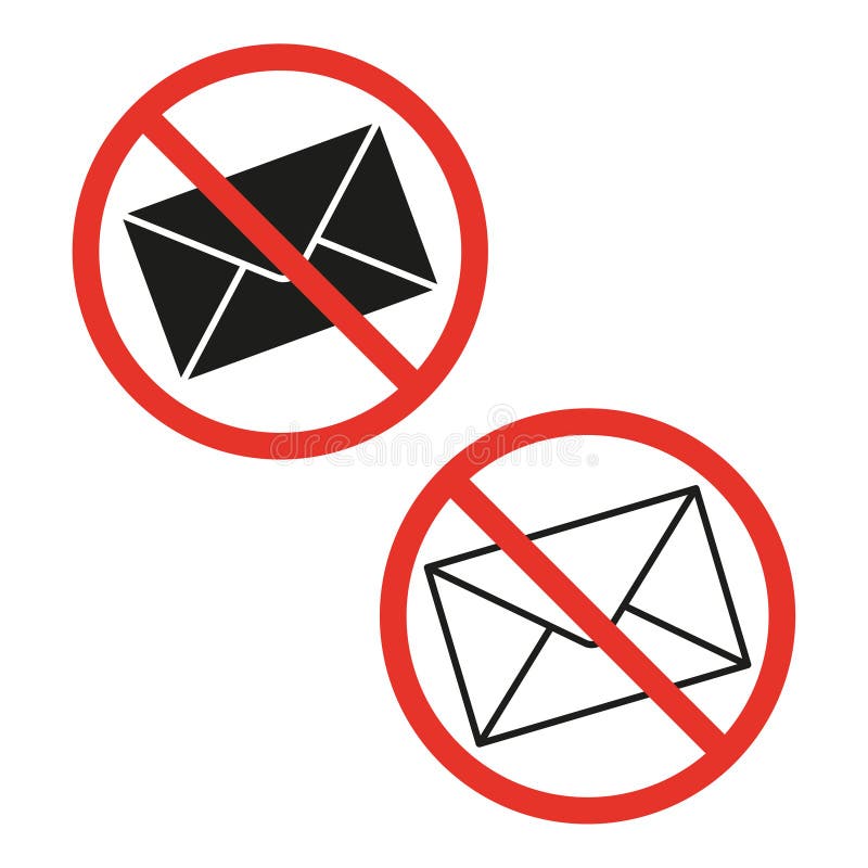 No Mail Icon. No Mailing. Spam Ban. Vector Illustration. Stock Image ...