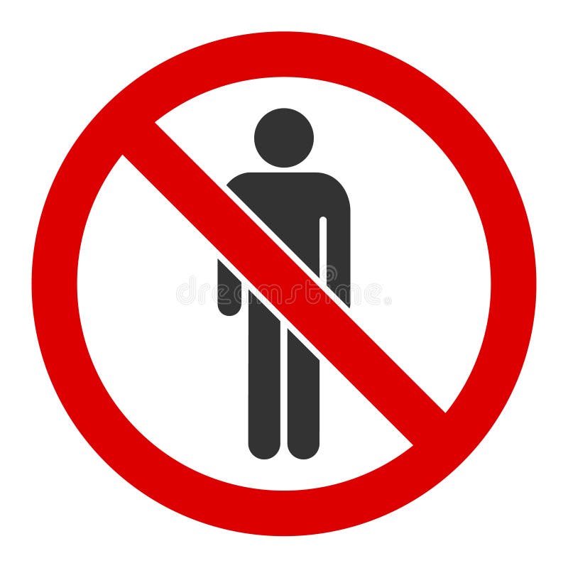 No Man Sign. Male Restrict Vector Symbol. Men Not Allowed Icon. Man Do ...