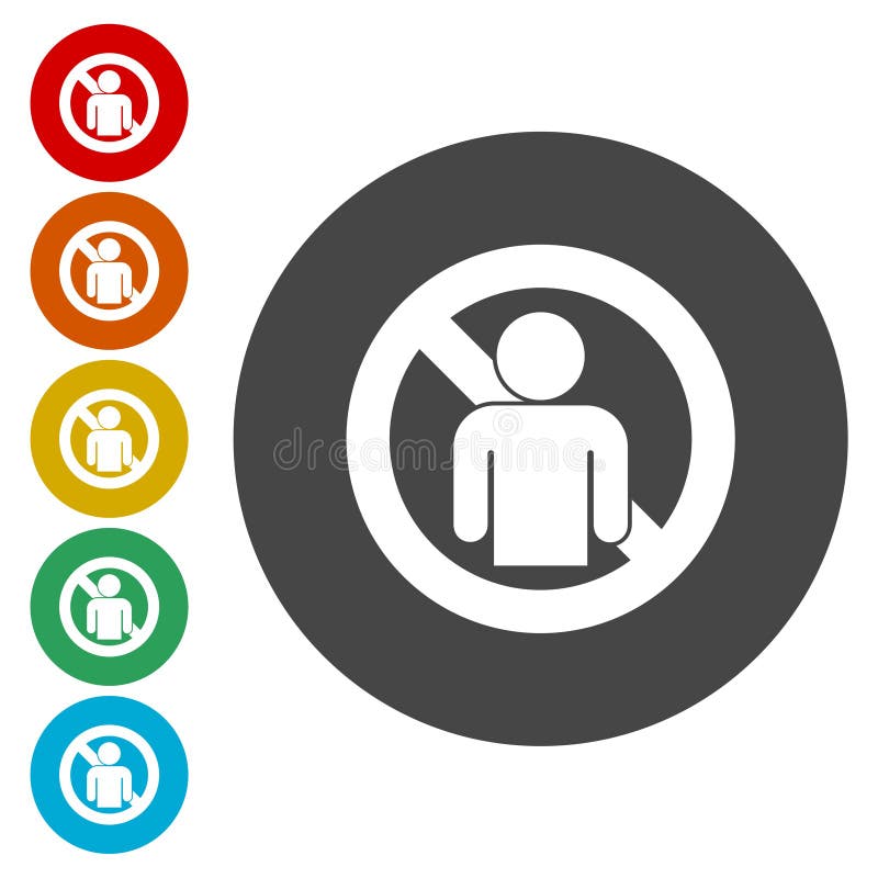 No Man Icon. No Person Icon Stock Vector - Illustration of round ...