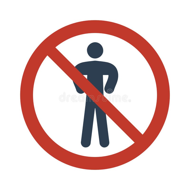 No Man Sign on White Background. Stock Illustration - Illustration of ...