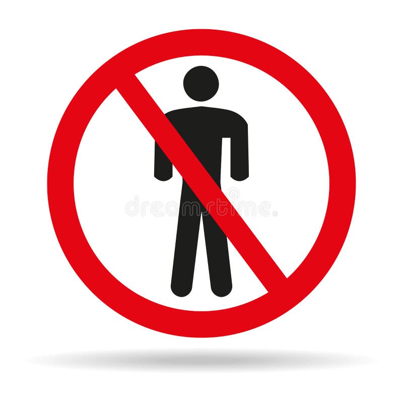 No Man Sign. Male Restrict Vector Symbol. Men Not Allowed Icon. Man Do ...