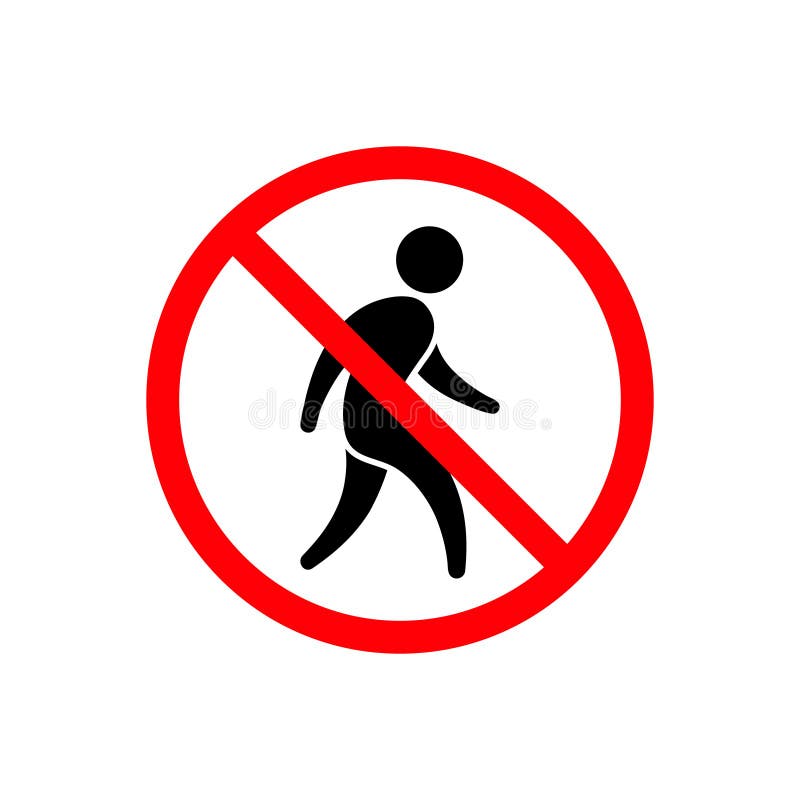 No Man Walking Icon. No Entry Sign Stock Vector - Illustration of ...