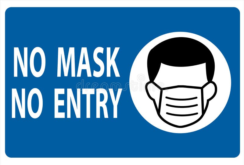 No Mask No Entry on a Blue Background Stock Vector - Illustration of ...