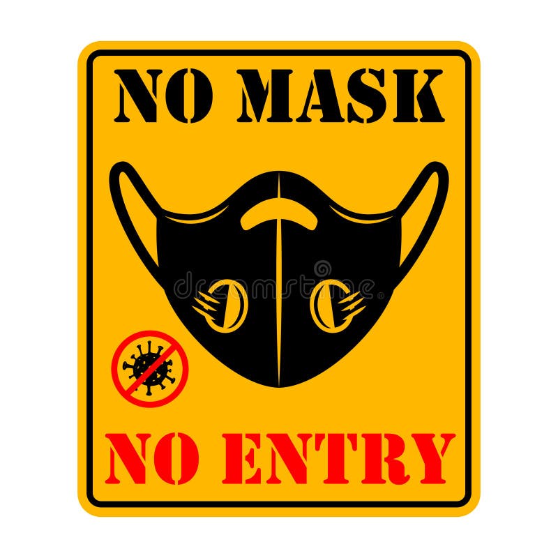 No Mask No Entry. Emblem with Medical Mask. Design Element for Emblem ...