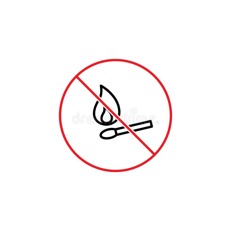 No Matches, Fire Forbidden Sign on White Background Stock Illustration ...