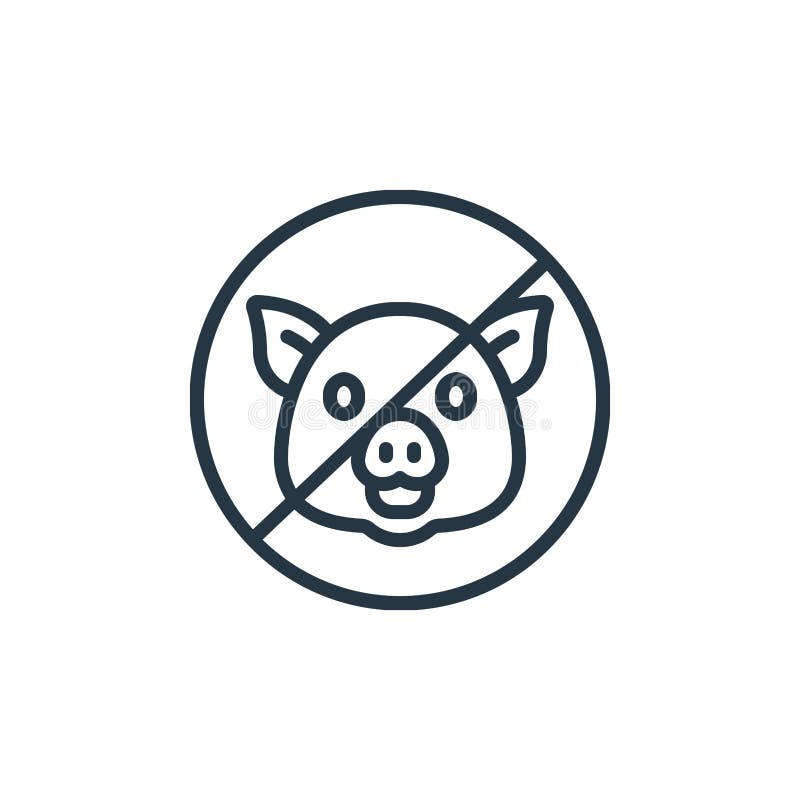 No Meat Icon Vector from Ramadan Concept. Thin Line Illustration of No ...